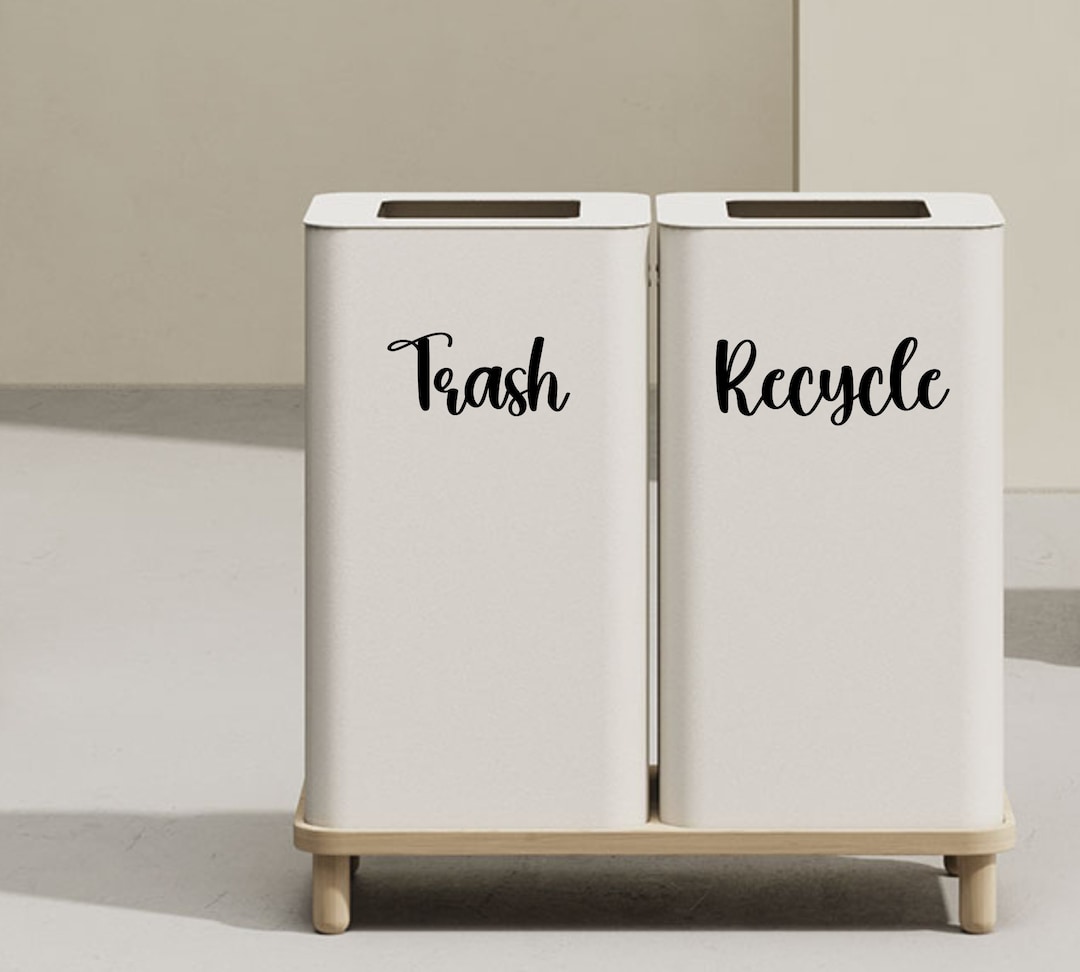Trash and Recycle Decal, Recycle Decal, Trash Decal, Trash Can Decals ...