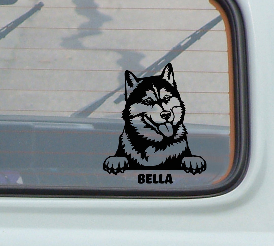 Husky Custom Name Dog Decal, Car Decal, Dog Face, Dogs, Vinyl, Laptop ...