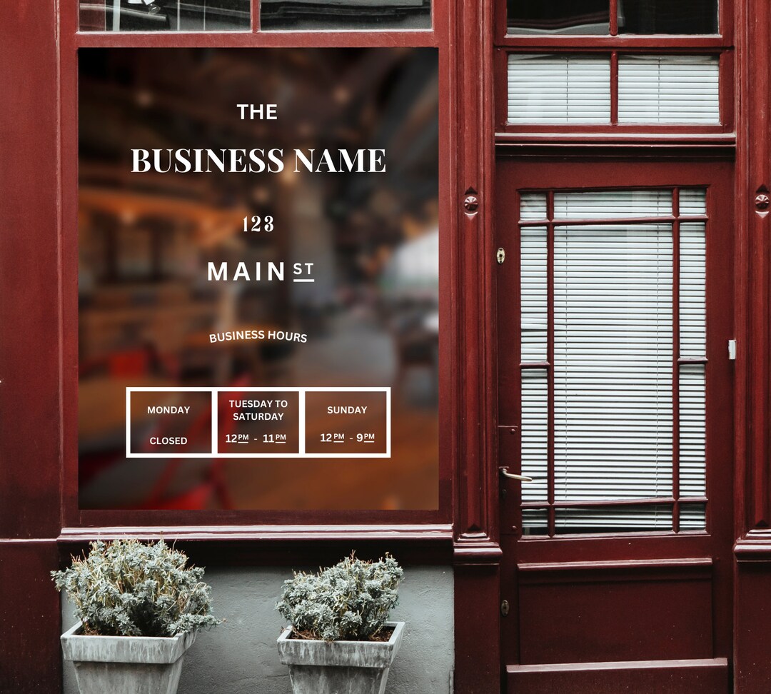 Custom Personalized Business Window Decals, Window Door Lettering ...