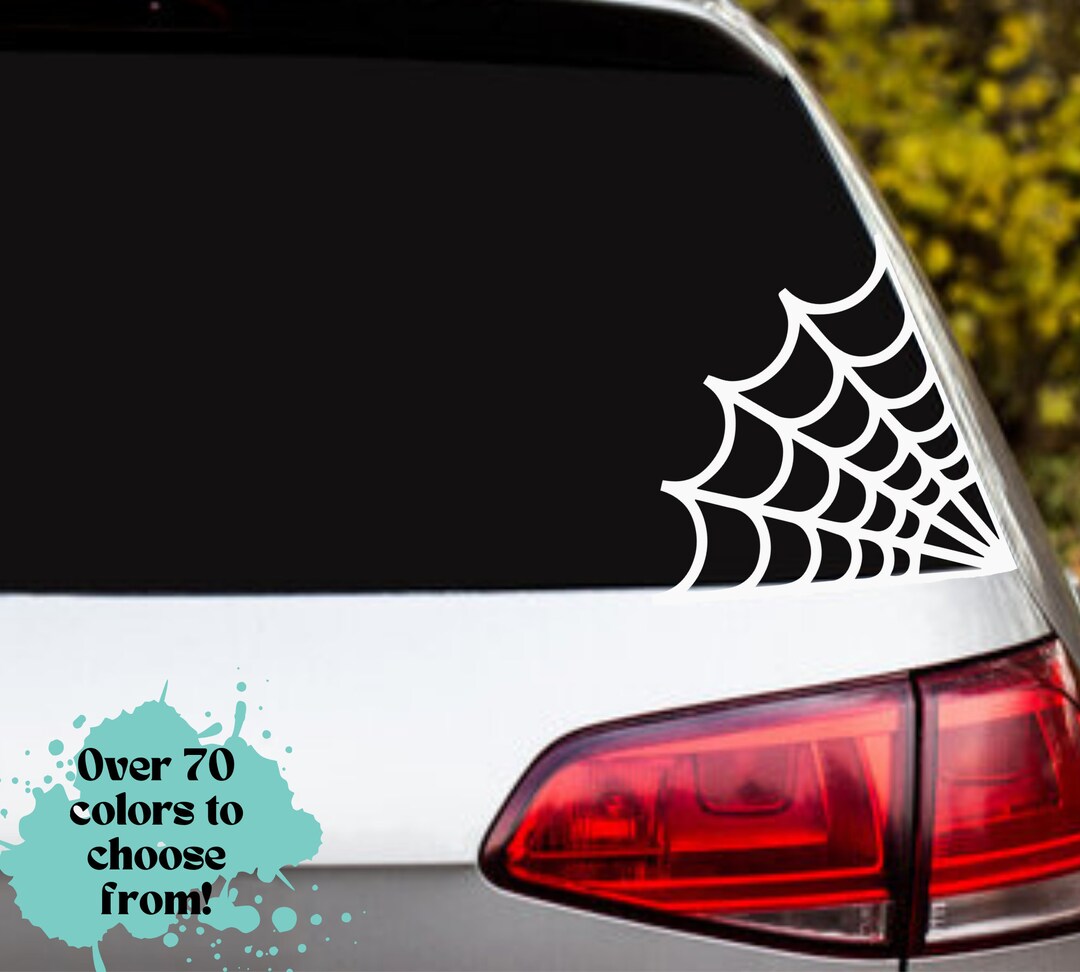 Corner Web, Spiderweb Decal, Car Decal, Vinyl Decal, Laptop, Hydroflask ...
