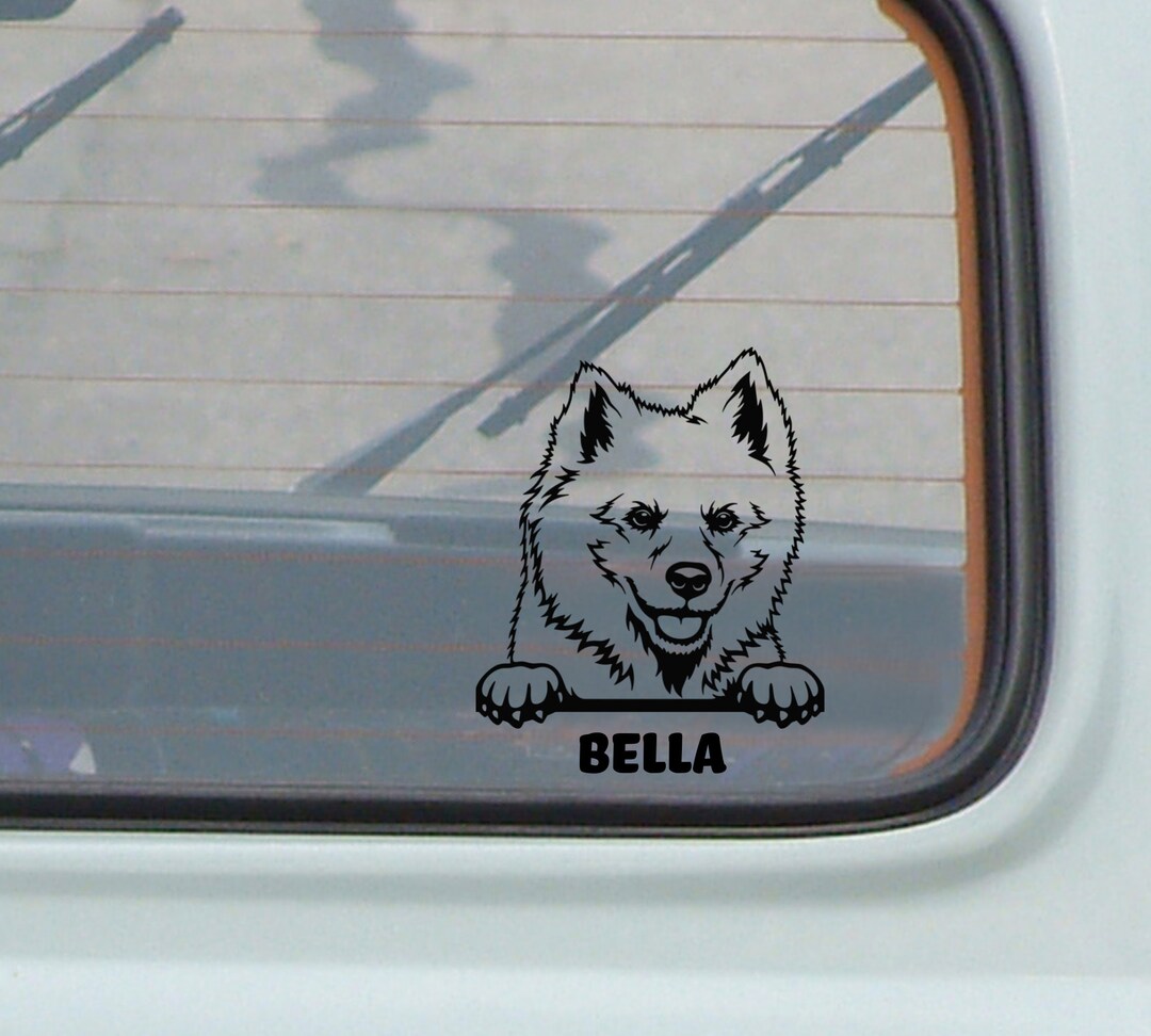 American Eskimo Dog Decal: Custom Name Vinyl Sticker - Etsy
