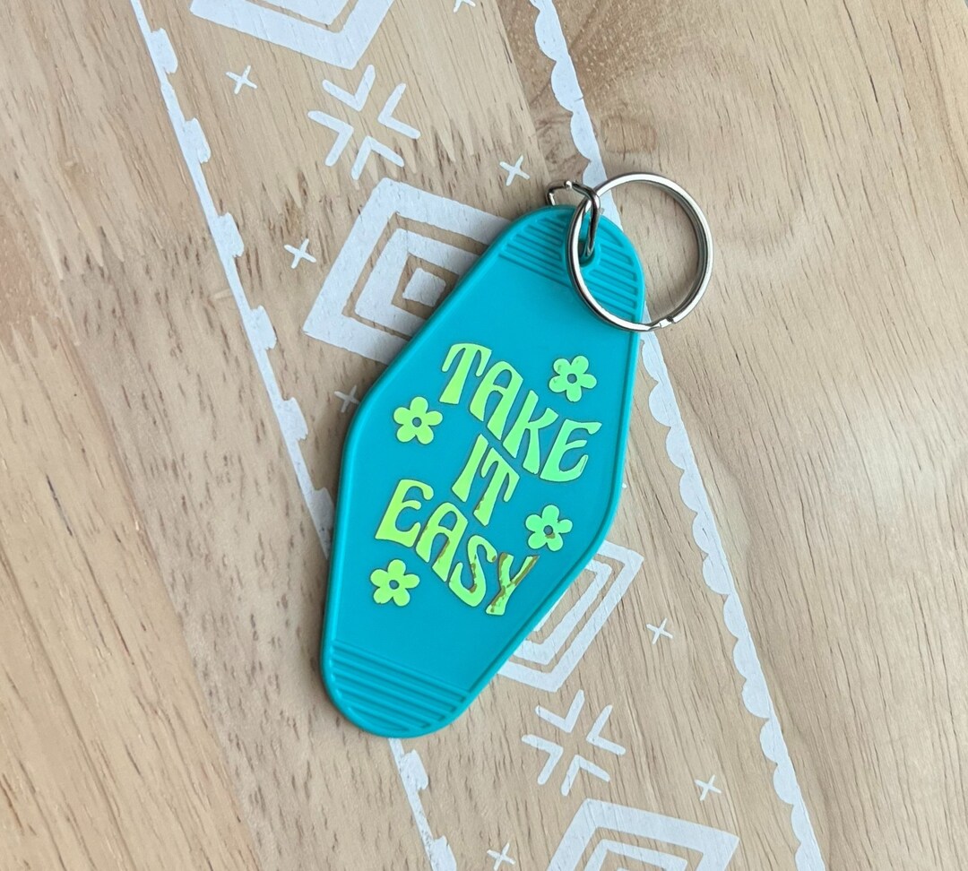 Take It Easy Vintage Motel Keychain, Retro Keychains, Motel Key Ring ...