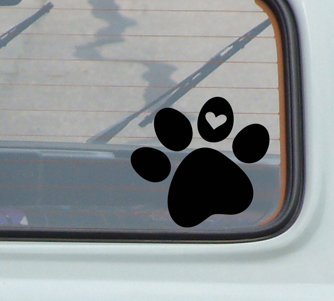 Paw W. Heart Decal, Dog Decal, Cat Decal, Paw, Car Decal, Vinyl Decal ...