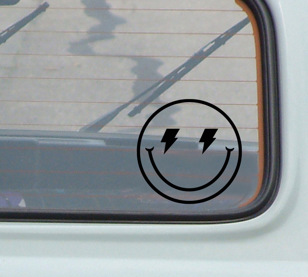 Smiley Bolt Eyes Decal, Smiley Face, Car Decal, Vinyl Decal, Laptop ...