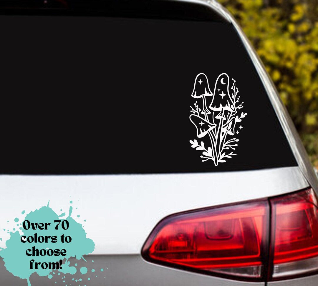Floral Mushroom Decal, Mushroom, Car Decal, Vinyl Decal, Laptop, Water ...