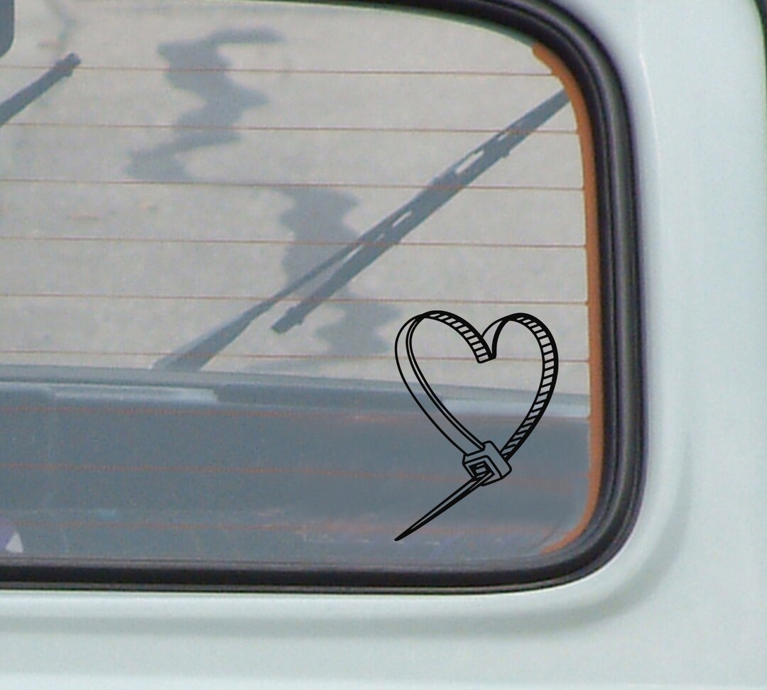 Zip Tie Heart Car Decal, Heart, Car Decal, Vinyl Decal, Laptop Decals ...