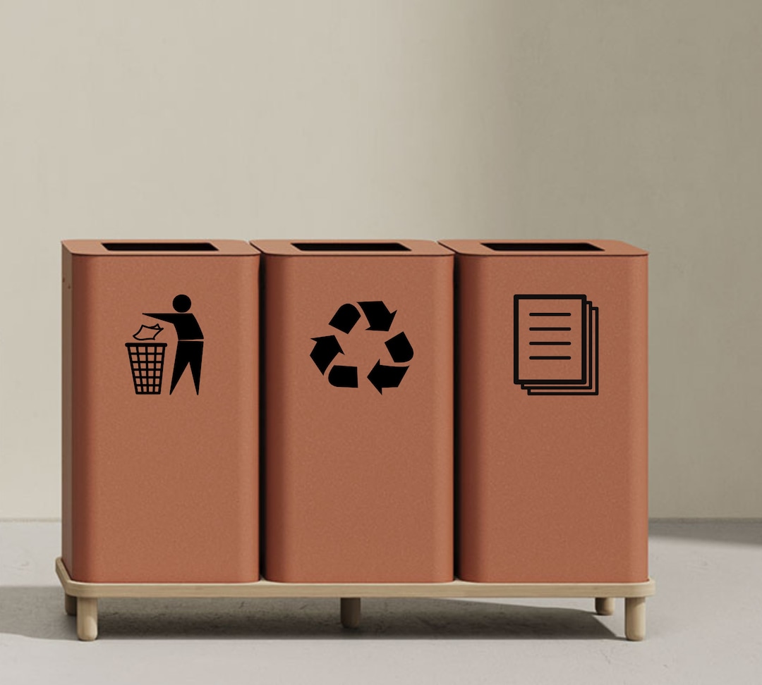 Trash Recycle Decal Set: Vinyl Trash Can Labels, Business Signage - Etsy