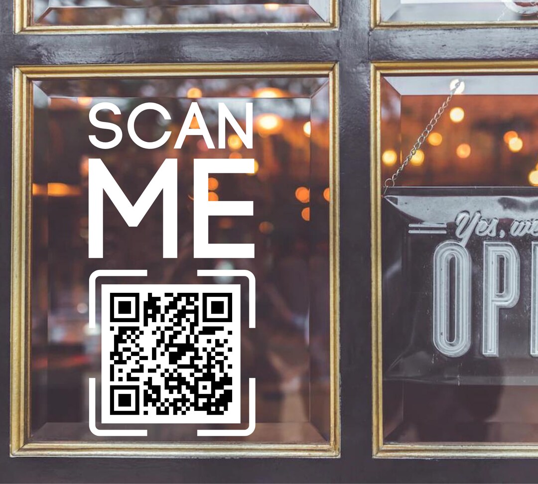 Personalized Qr Code Decal Custom Window Qr Code Storefront - Etsy