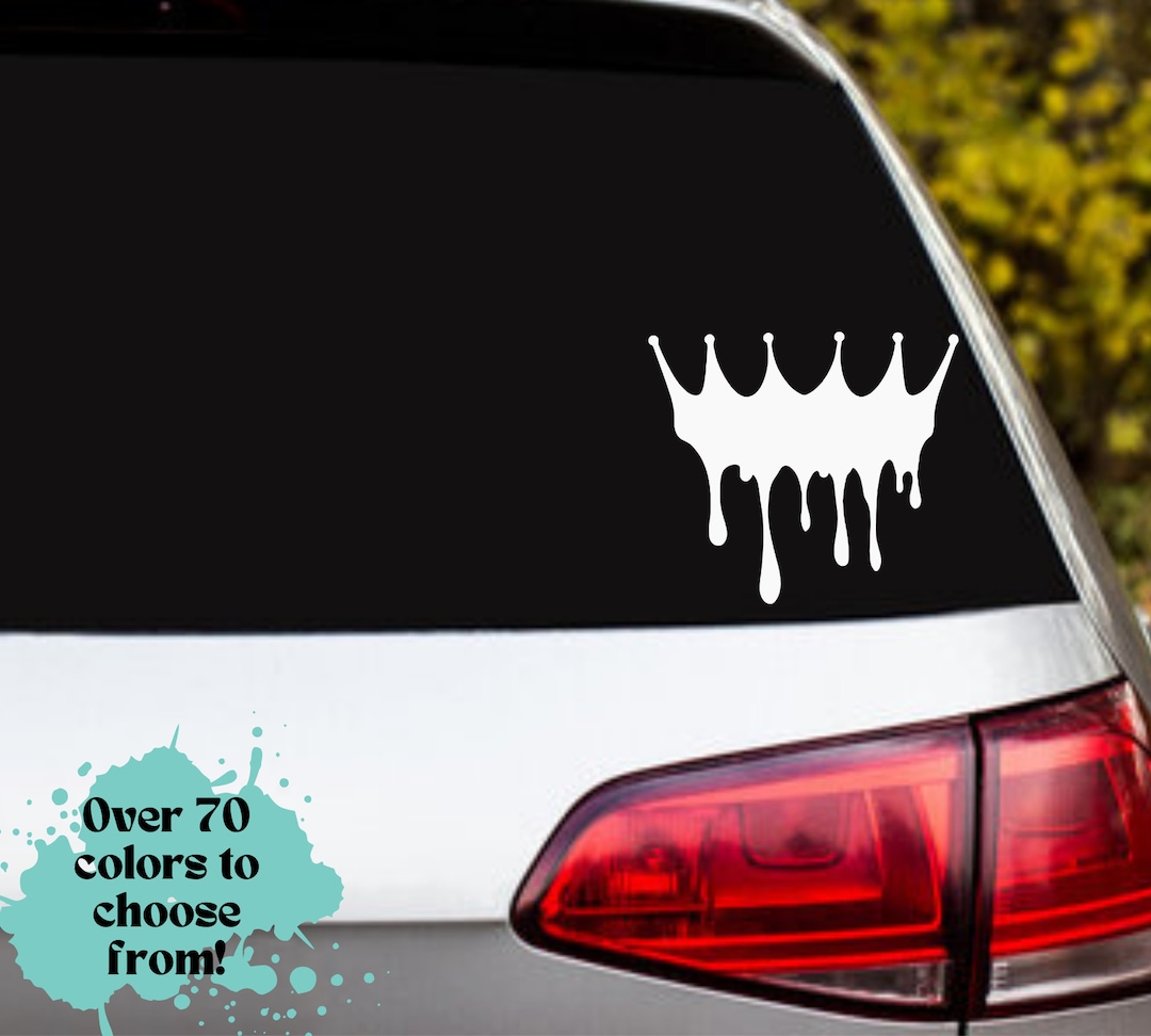 Crown Drip Decal, Crown, Car Decal, Vinyl Decal, Laptop, Hydroflask ...