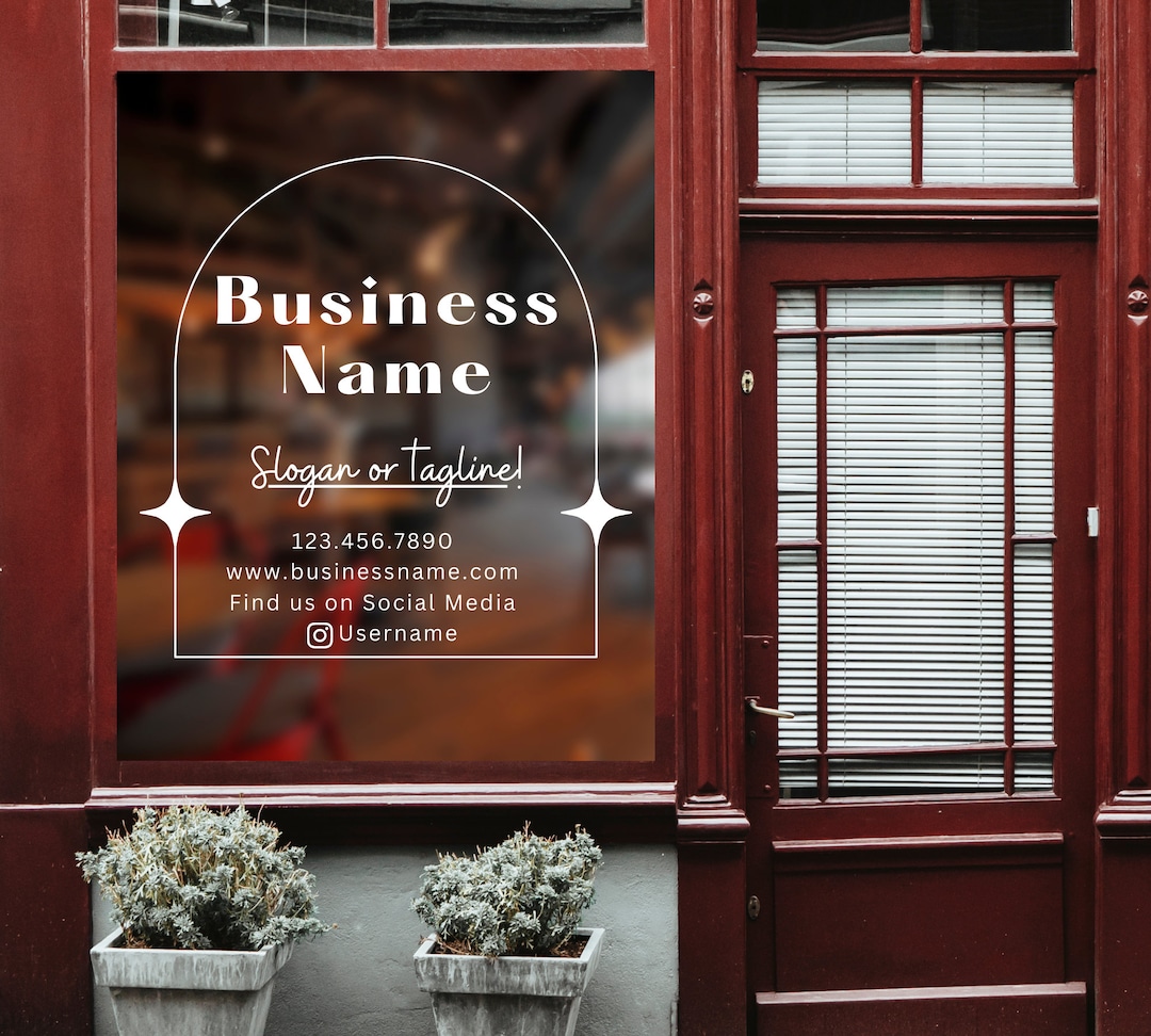 Custom Business Window Decal: Personalized Vinyl Lettering, Storefront ...