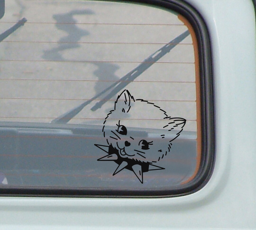 Punk Kitten Car Decal Cat Decal Car Decal Vinyl Decal - Etsy