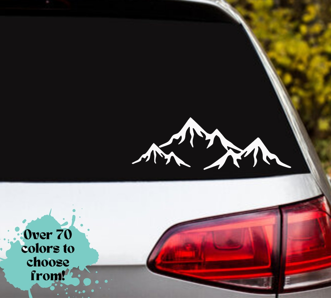 Mountains Decal, Car Decal, Nature, Vinyl Decal, Laptop, Hydroflask ...