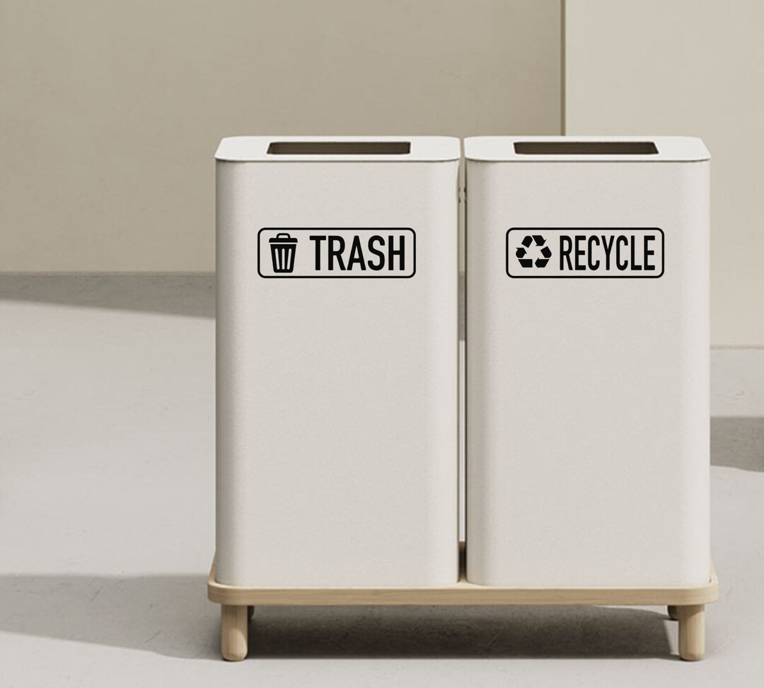 Trash and Recycle Decal, Recycle Decal, Trash Decal, Trash Can Decals ...