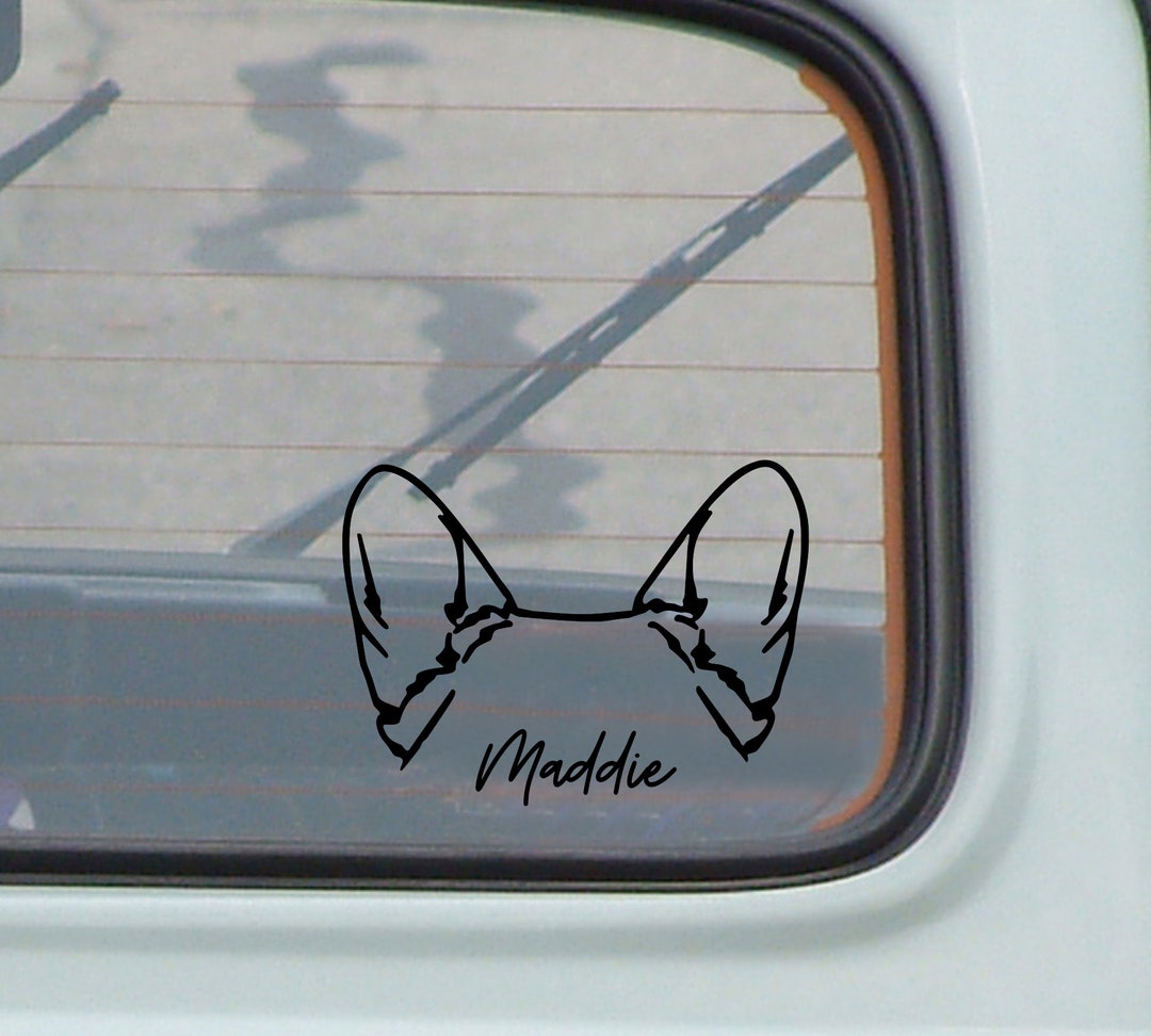 Corgi Dog Ear Silhouette Decal, Dog Ears, Cute Car Decals, Personalized ...