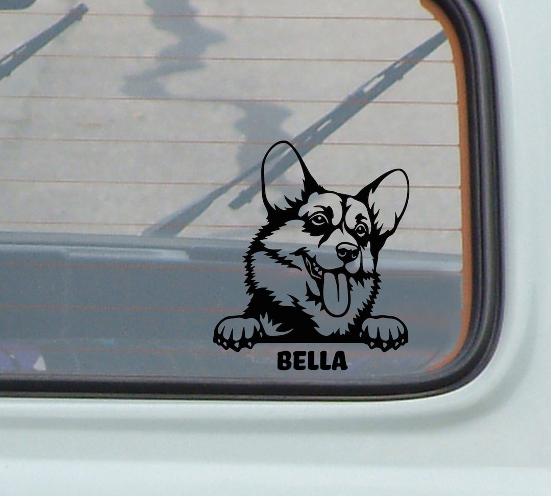 Corgi Custom Name Dog Decal, Car Decal, Dog Face, Dogs, Vinyl, Laptop ...
