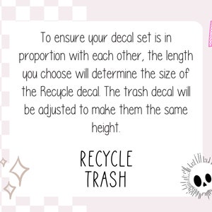 Trash and Recycle Decal, Recycle Decal, Trash Decal, Trash Can Decals ...