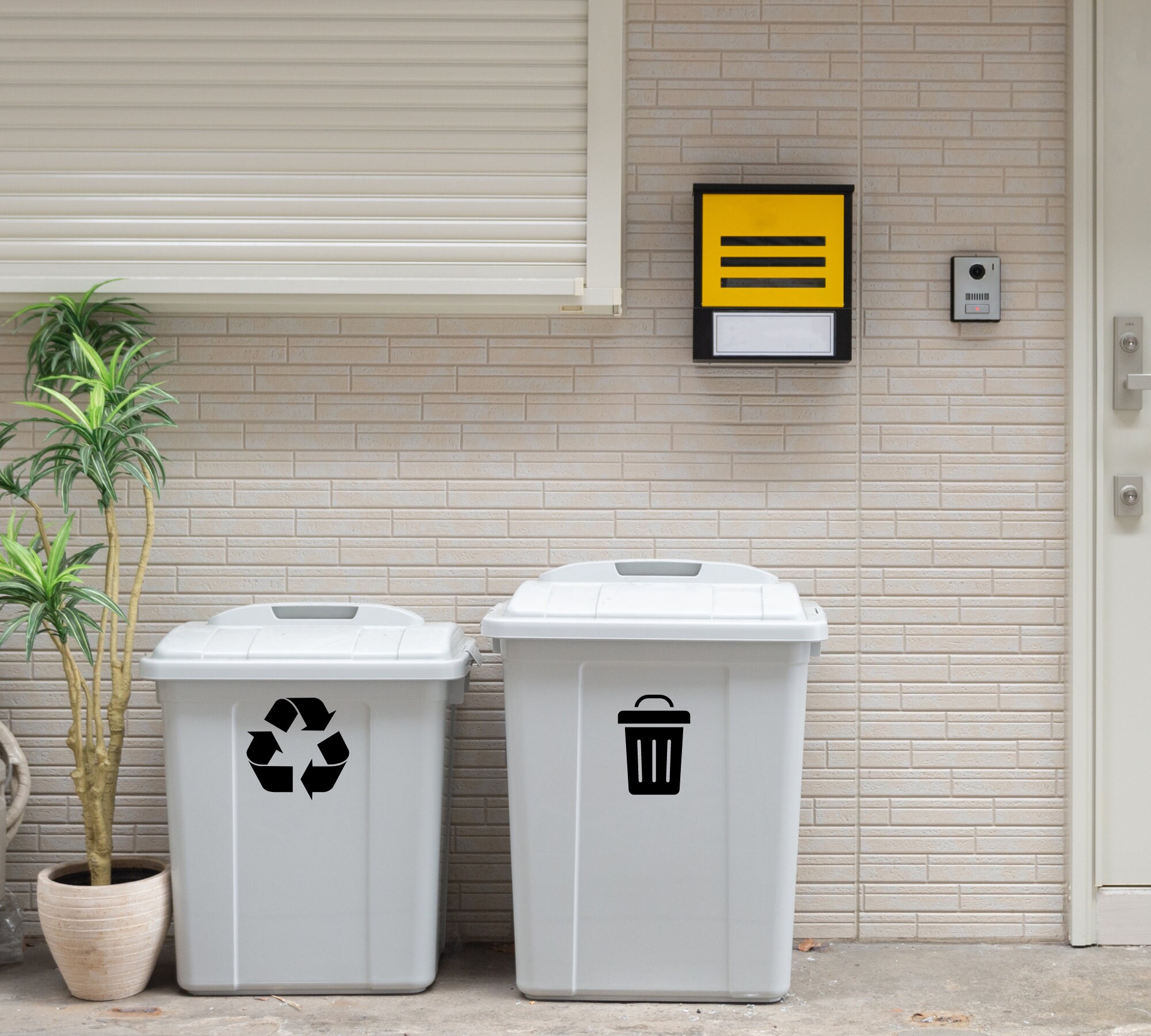 Trash and Recycle Decal Recycle Decal Trash Decal Trash Can - Etsy