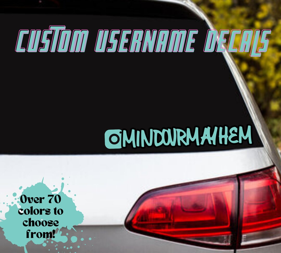 Custom Social Media Car Decal: Personalized Username Sticker - Etsy