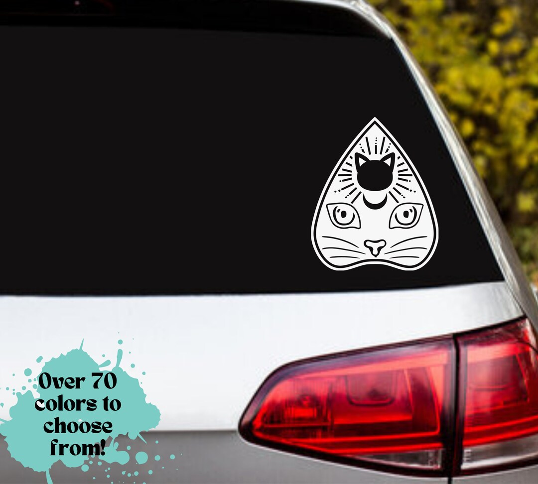 Ouija Cat Car Decal, Cat Decal, Cute Car Accessories, Ouija Board, Rear ...
