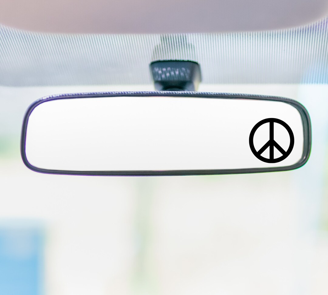 Peace Sign Decal, Rear View Mirror, Car Decal, Vinyl Decal, Tiny, Small ...