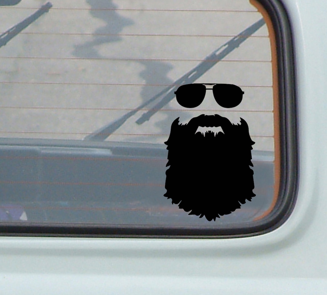 Beard & Glasses Car Decal, Beard, Car Decal, Vinyl Decal, Laptop ...