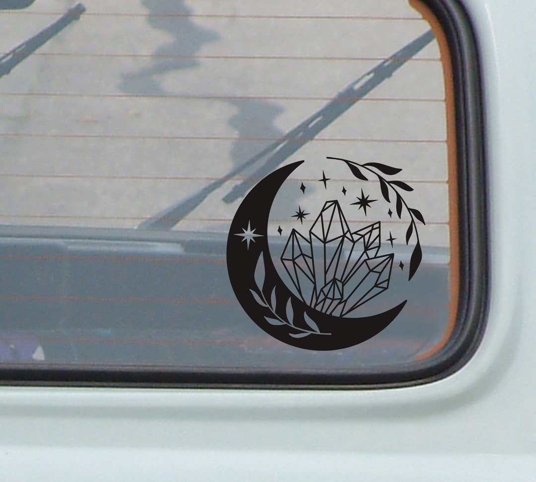 Moon & Crystal Decals, Crystals, Car Decal, Vinyl Decal, Laptop ...
