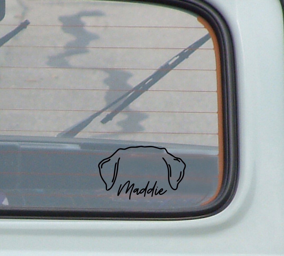 Lab Dog Ear Silhouette Decal, Labrador Dog Ears, Cute Car Decals ...