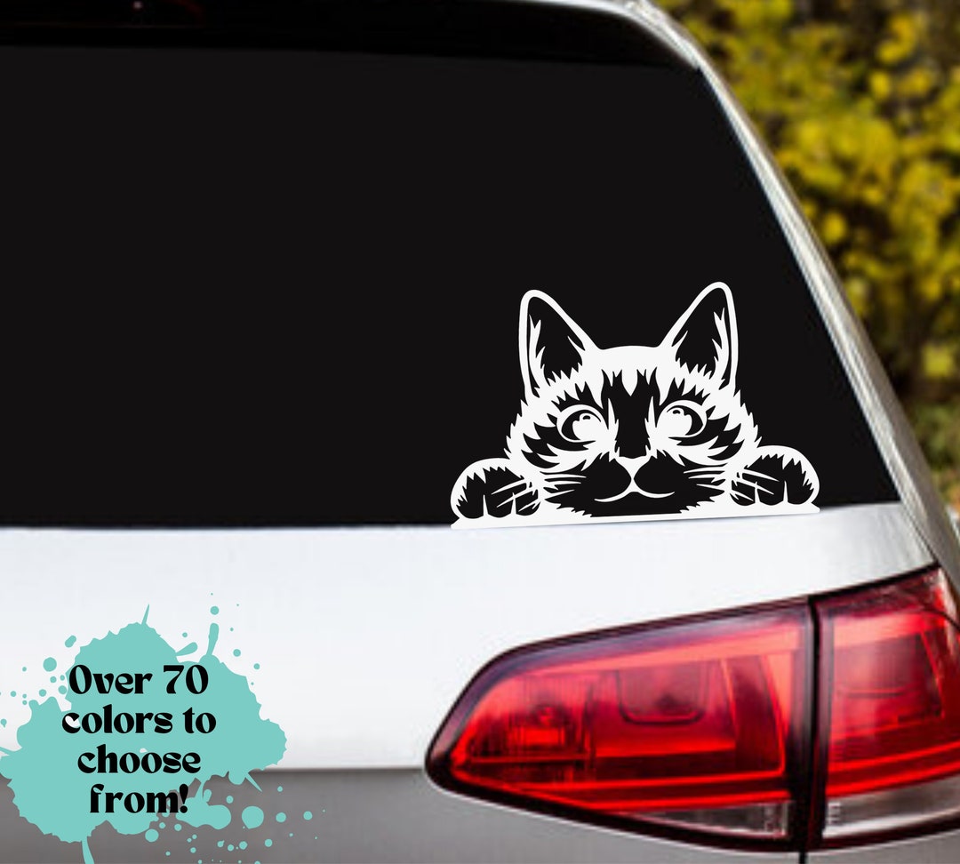Peek-a-boo Cat Decal: Vinyl Sticker for Car, Laptop, and More - Etsy