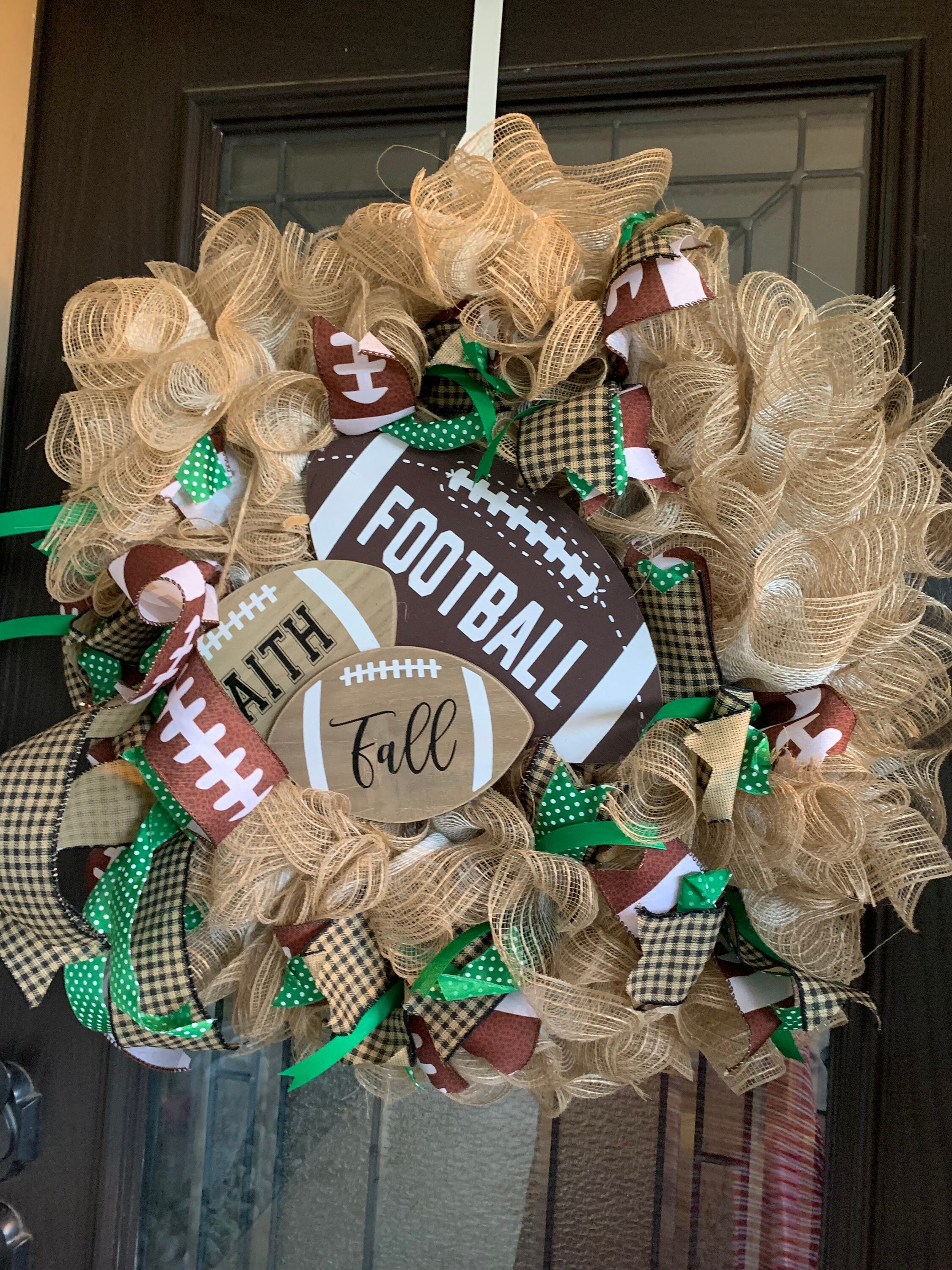 Football Wreath, Football, Door Hanger , Sports Wreath, Holiday Wreath ...