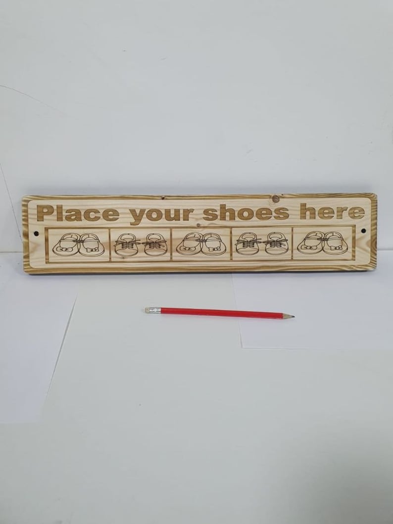 Large Wooden Visual Cloakroom / Sandpit Shoe Sign - Etsy