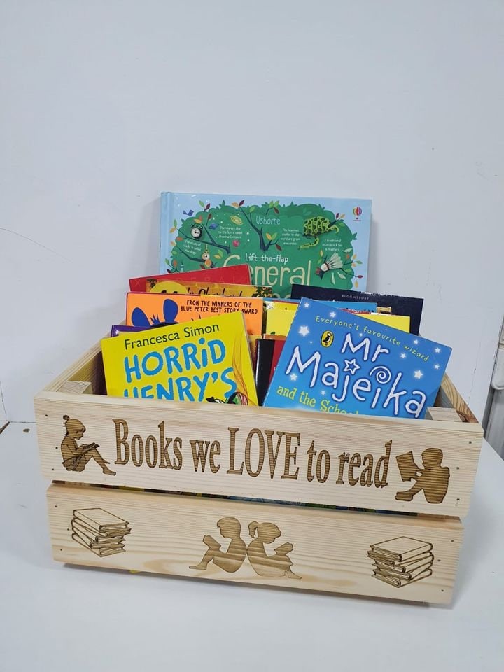 Wooden Book Crates - Etsy