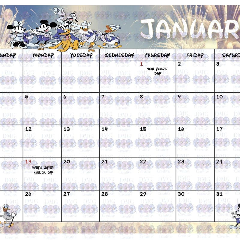 2026 Mickey Mouse Calendar - Etsy