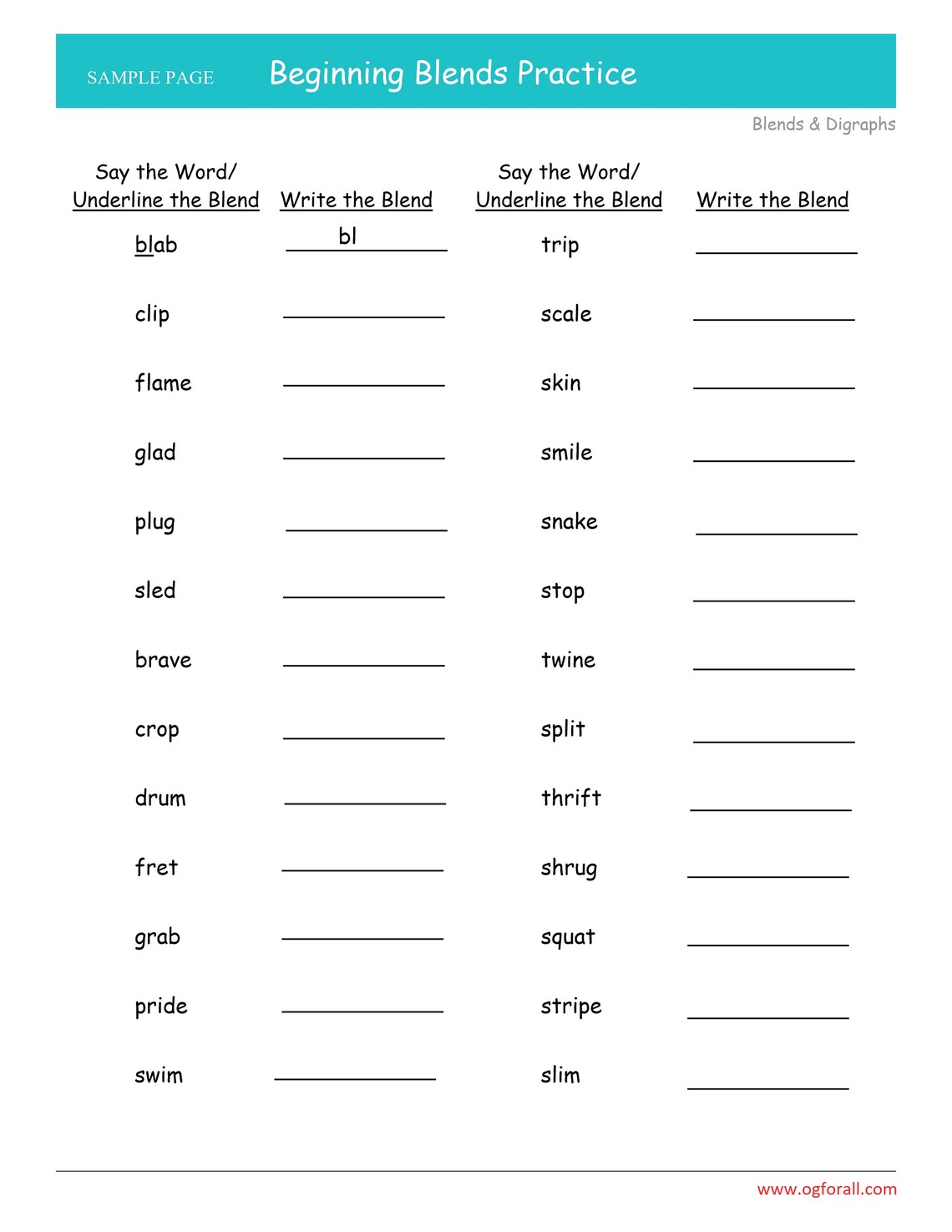 Orton Gillingham Based: Scope & Sequence Workbook 1 - Etsy