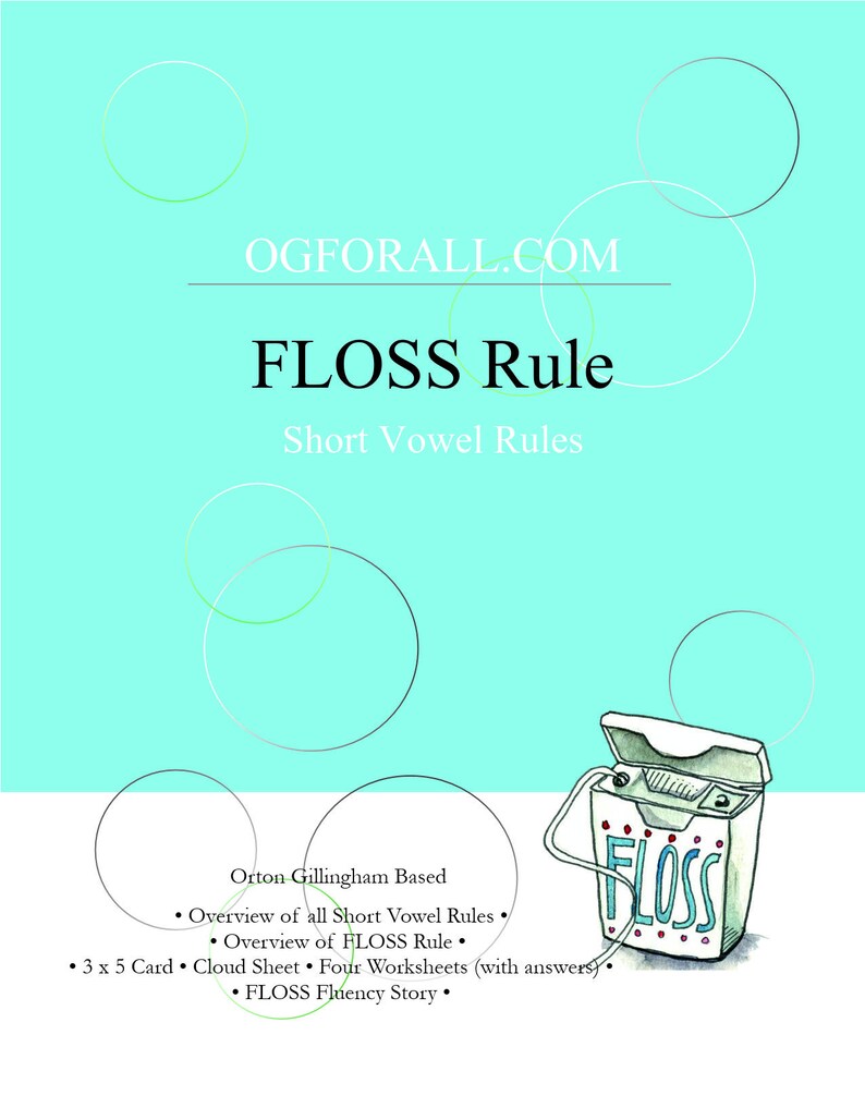 Orton Gillingham Based: Short Vowel Rules Bundle, FLOSS, “K” (-ck) Rule ...