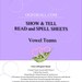 Show & Tell Read and Spell Sheets - Etsy