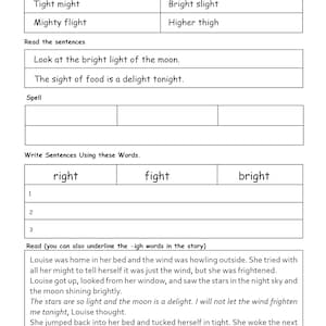 Show & Tell Read and Spell Sheets - Etsy