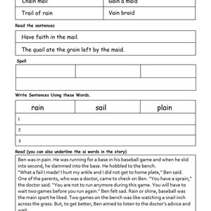 Show & Tell Read and Spell Sheets - Etsy
