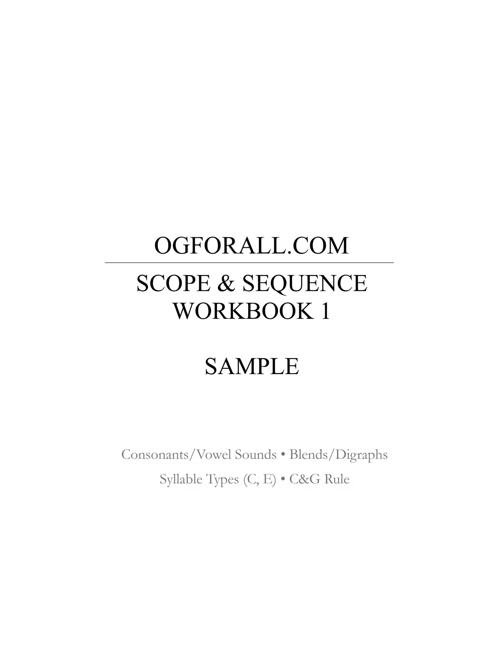 Orton Gillingham Based: Scope & Sequence Workbook 1 - Etsy