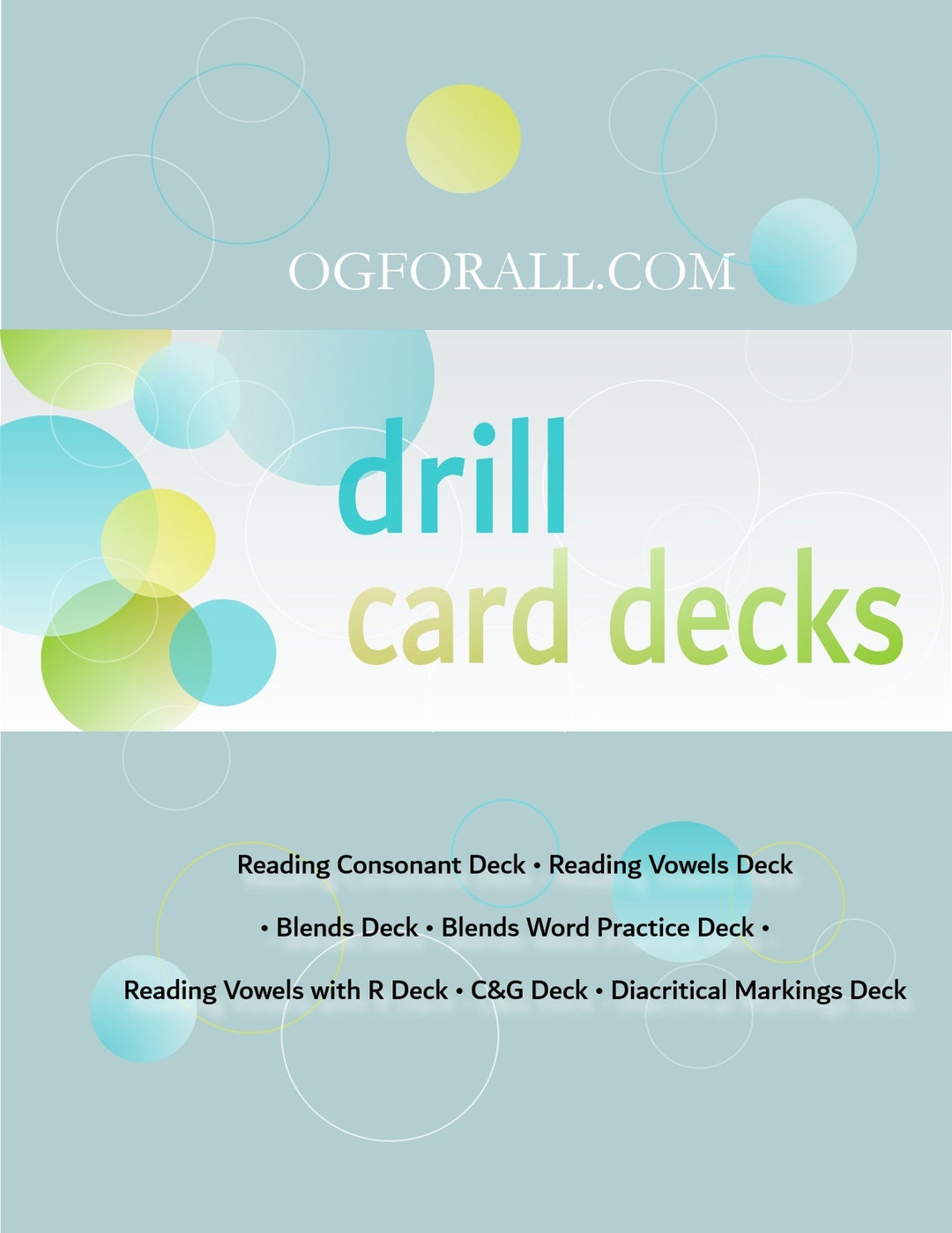 Drill Cards AND Sticker Templates (PDF Format) Orton Gillingham Based ...