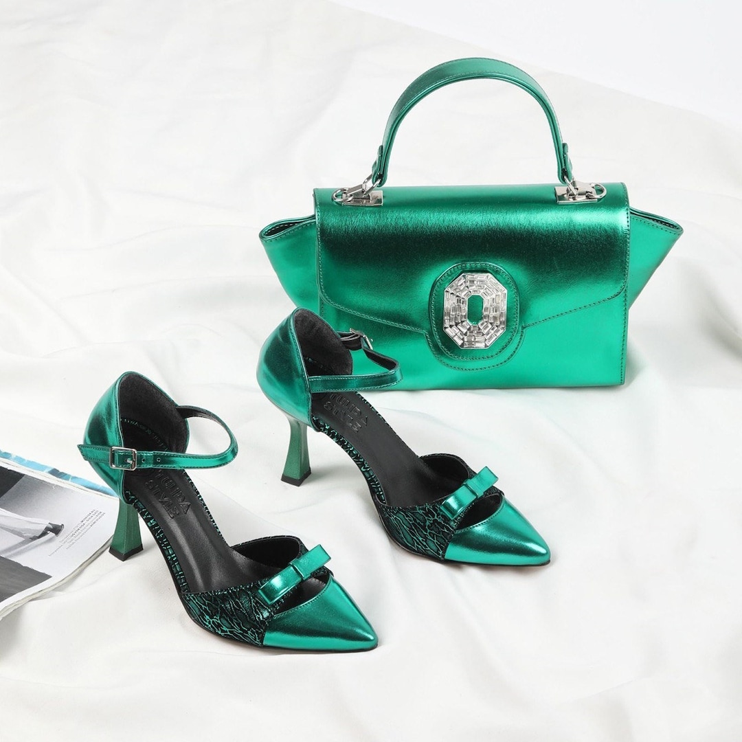 Matching Shoes and Bag Set for Women Top Handle Bag and Shoulder Bag ...