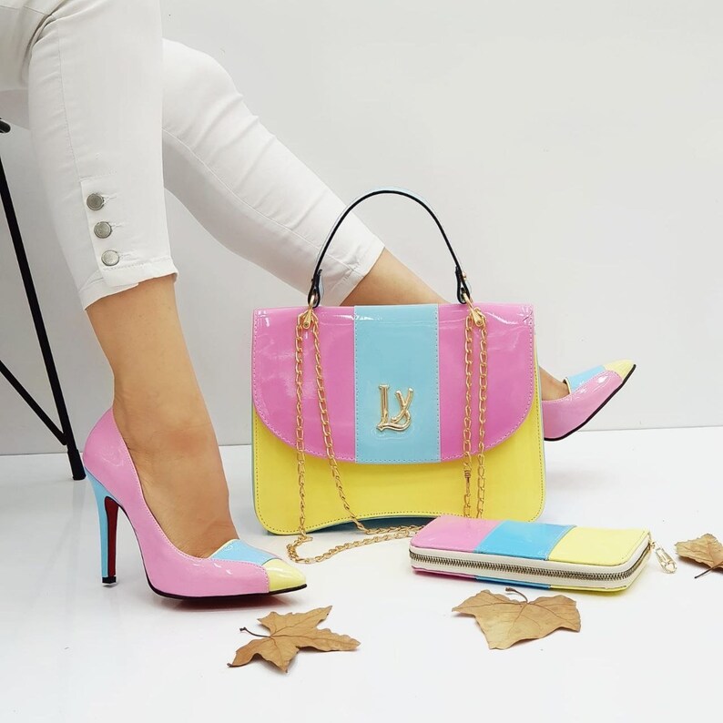 Matching Shoes and Bag Set for Women Colorful Bags Wallet - Etsy