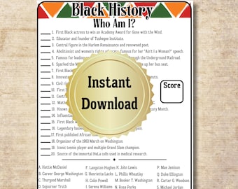 Black History Month Trivia Game, Black History Month Quiz, African American History Quiz, Black ...
