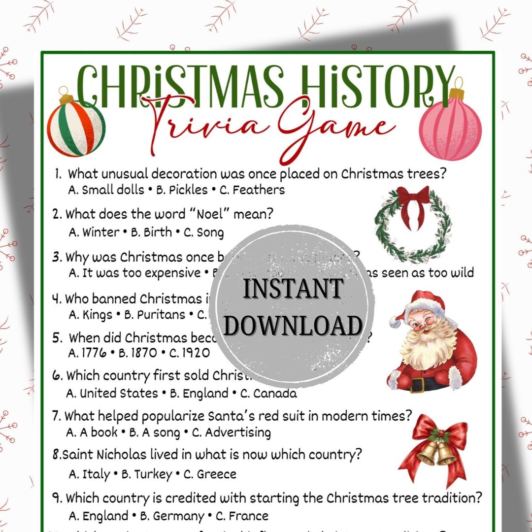 Christmas Trivia Game, Friendsmas Game, Kids Winter Class Party Games ...