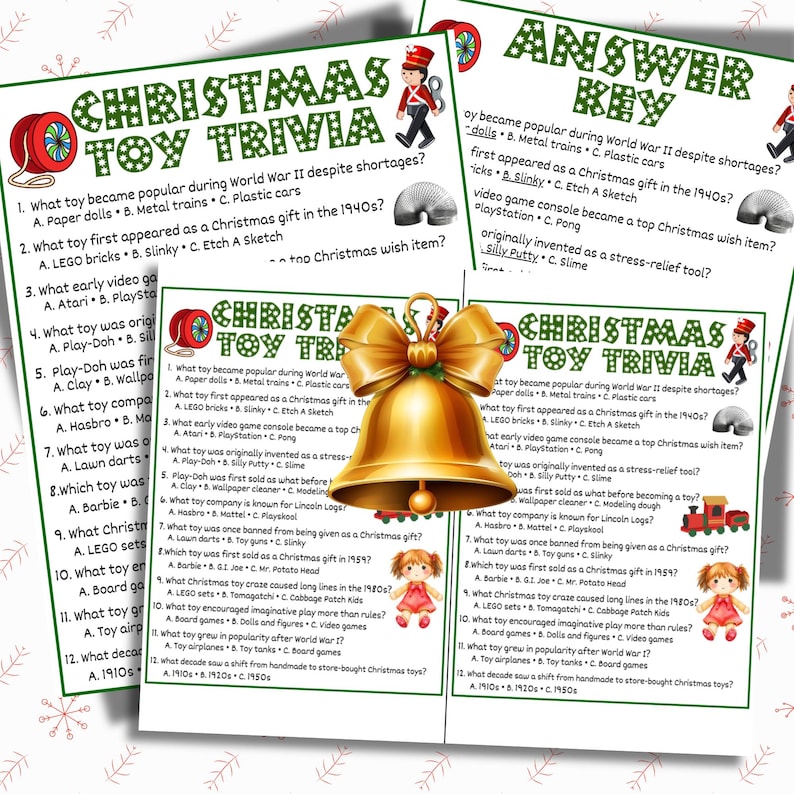 Christmas Trivia Printable, Christmas Toy Trivia, Digital Download ...