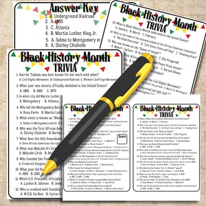 Black History Month Trivia Game, Black History Month Quiz, African ...