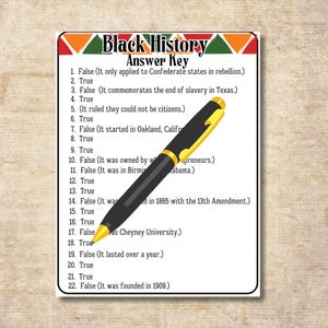 Black History Month Trivia Game, Black History Month Quiz, African ...