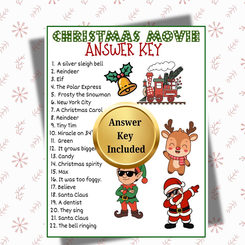 Christmas Movie Trivia Game, Friendsmas Games, Christmas Trivia ...
