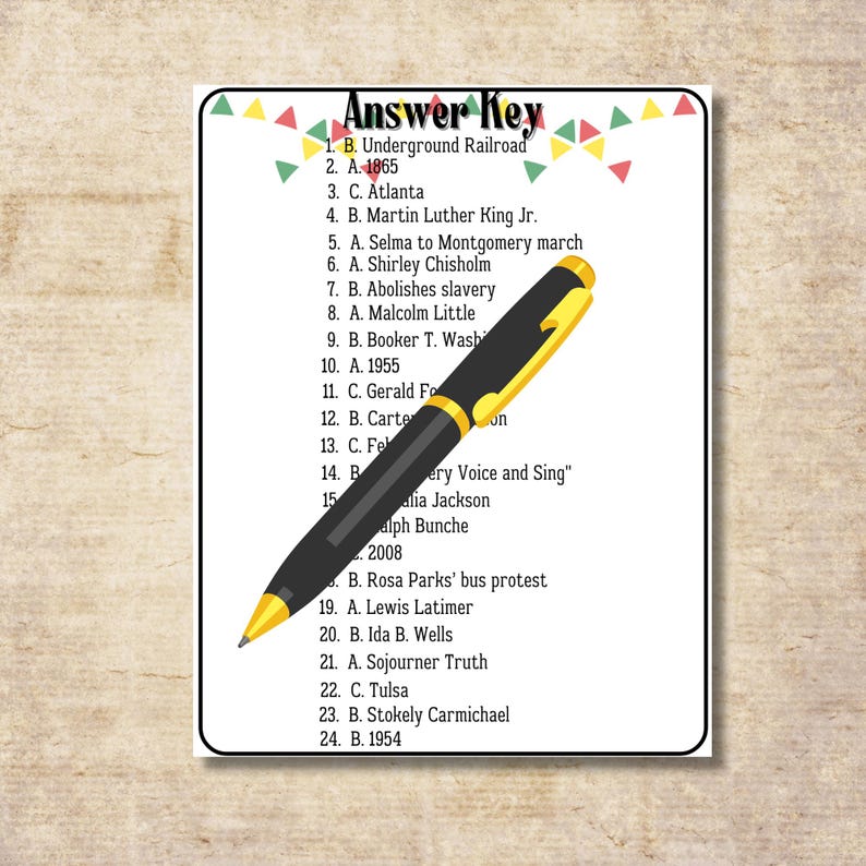 Black History Month Trivia Game, Black History Month Quiz, African ...