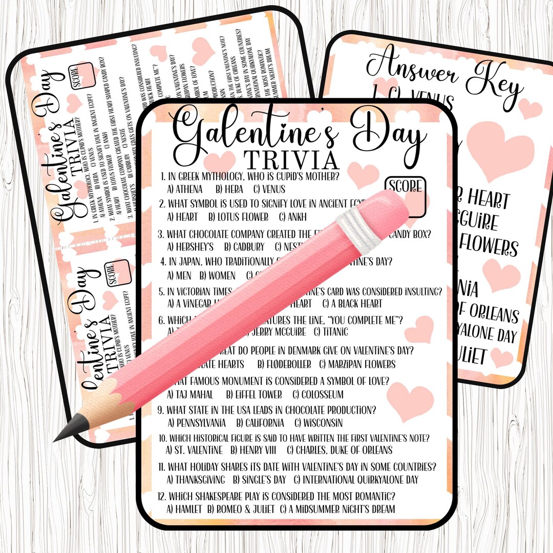 Printable Galentines Day Trivia Game, Ladies Night Games, Galentines ...
