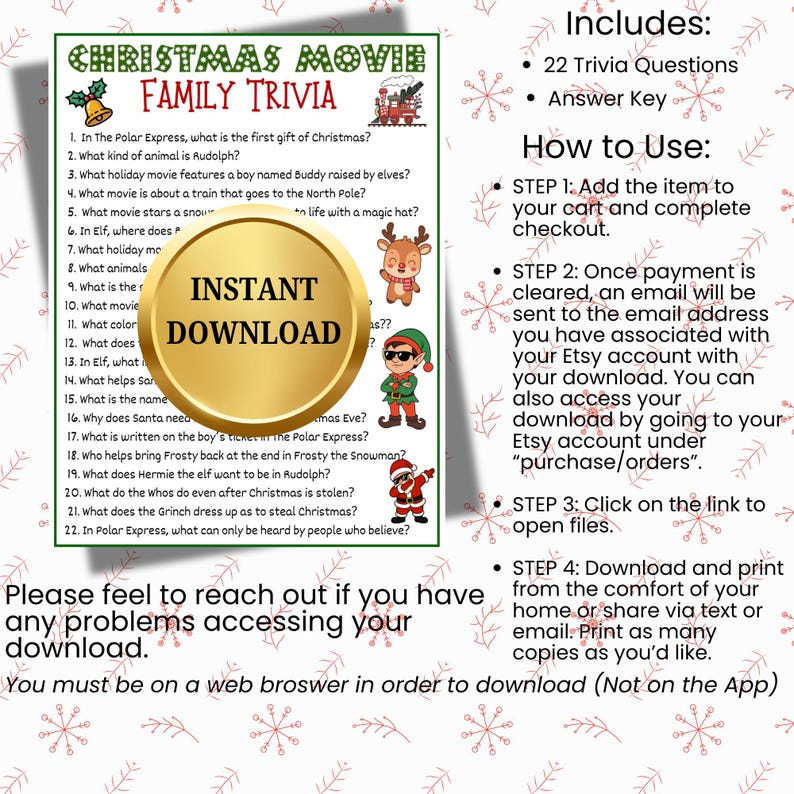 Christmas Movie Trivia Game, Friendsmas Games, Christmas Trivia ...